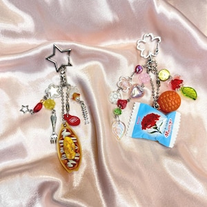 Cute Trinket Keychains / Bag Charms Kawaii Gacha Japanese Food Charm ...