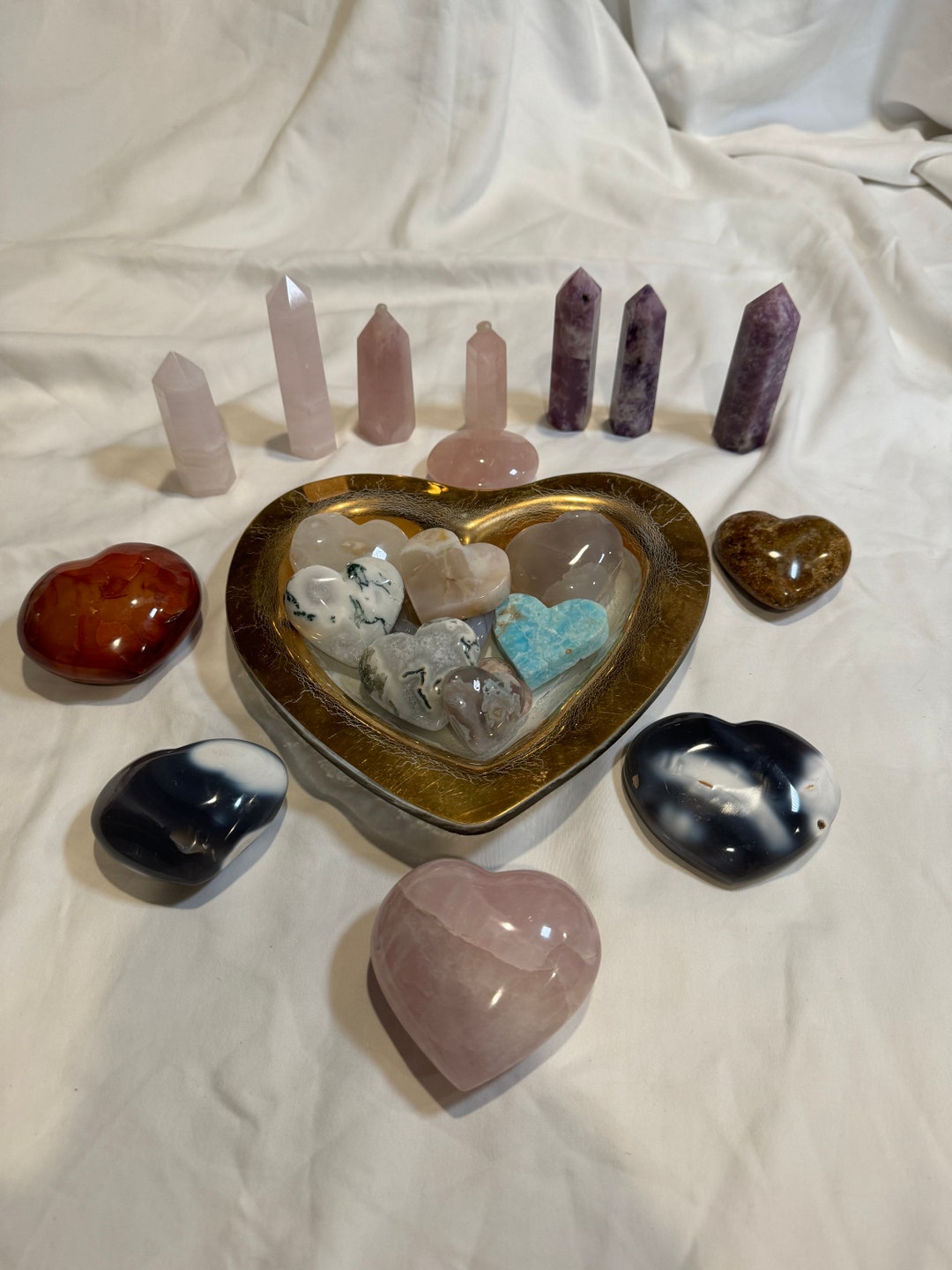 Crystal Heart Carvings Rose Quartz Heart Heart Crystals - Etsy