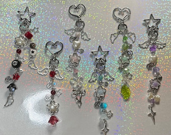 Y2K Kawaii Heart Shaped Acrylic Keychain - Etsy