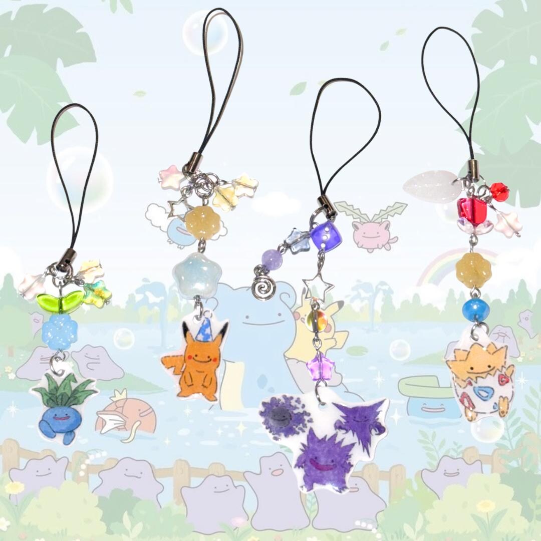 Ditto Glitter Sticker Sheet | Psyduck Slowpoke Holographic Stickers ...