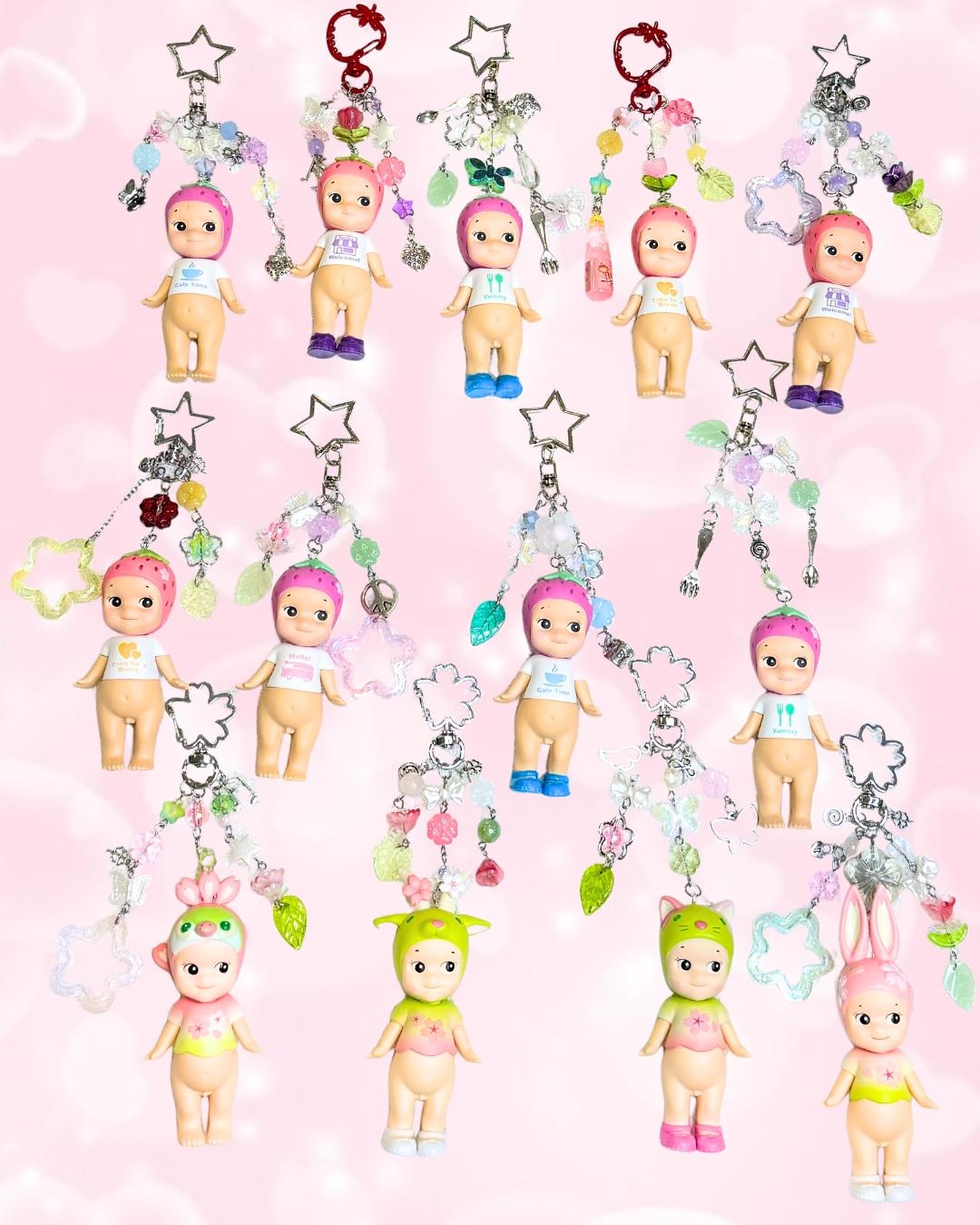 Kewpie Keychains | Handmade Beaded Kawaii Keychains | Sonny Angel Bag ...
