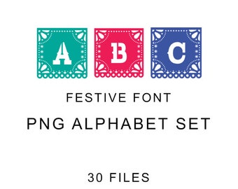 Papel Picado Clipart Alphabet Clip Art Cinco De Mayo Clip - Etsy