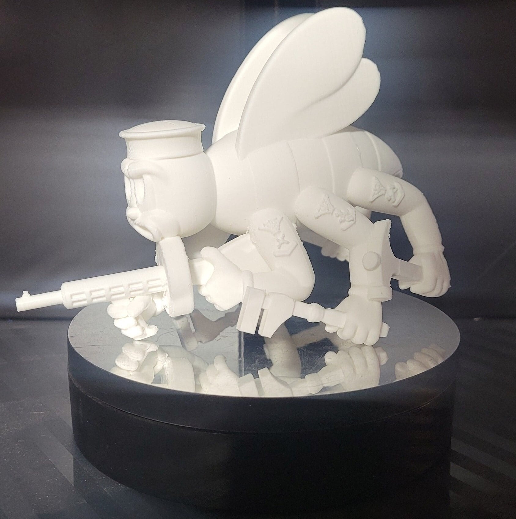 Paintable-navy Seabee 3D Printed Model (small) - Etsy