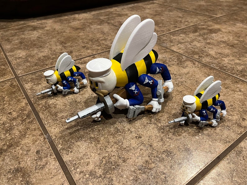 Paintable-navy Seabee 3D Printed Model (small) - Etsy