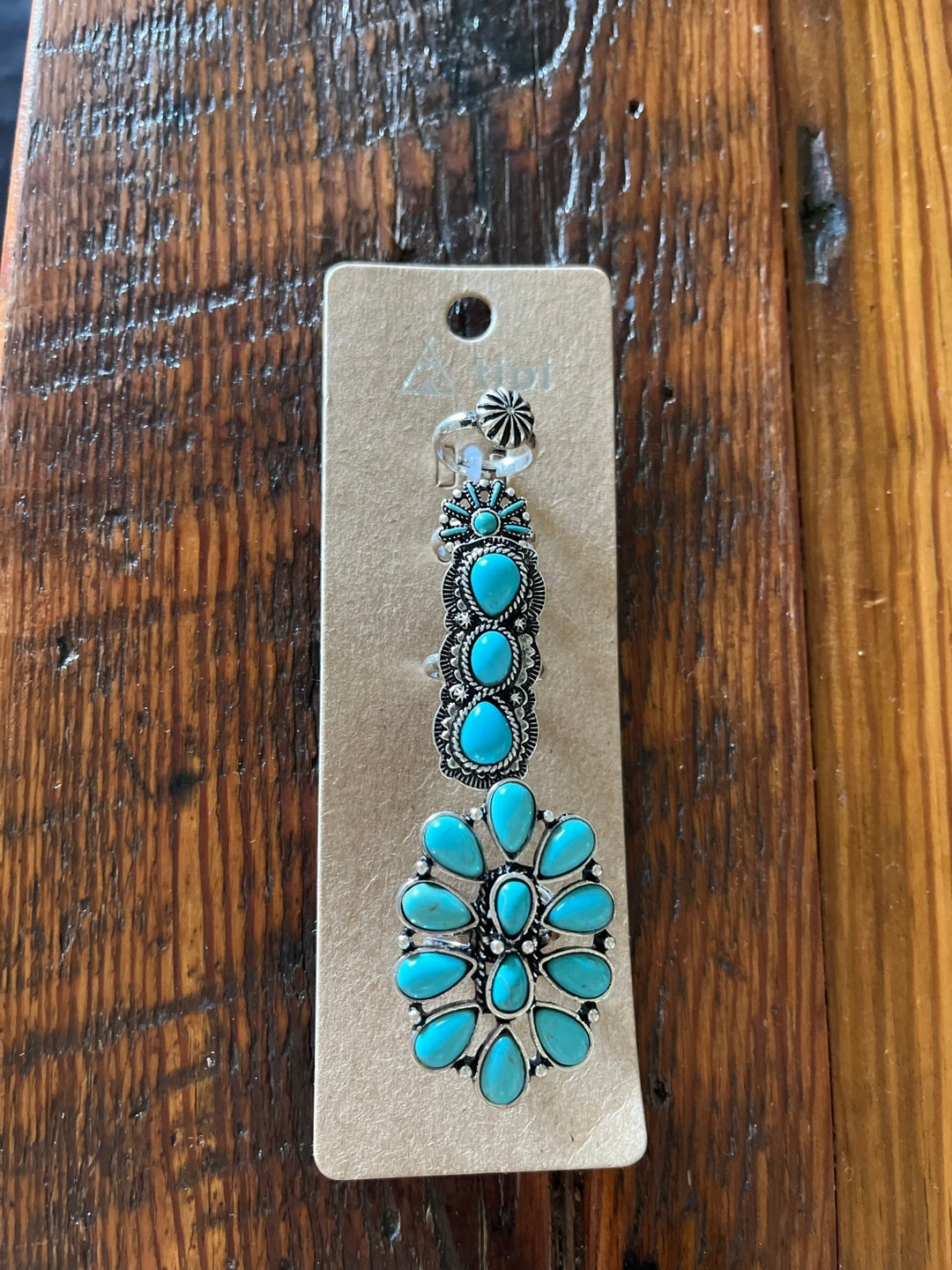 4 Piece Set Vintage Style Turquoise Stone Rings/ Western Rings/ Western ...