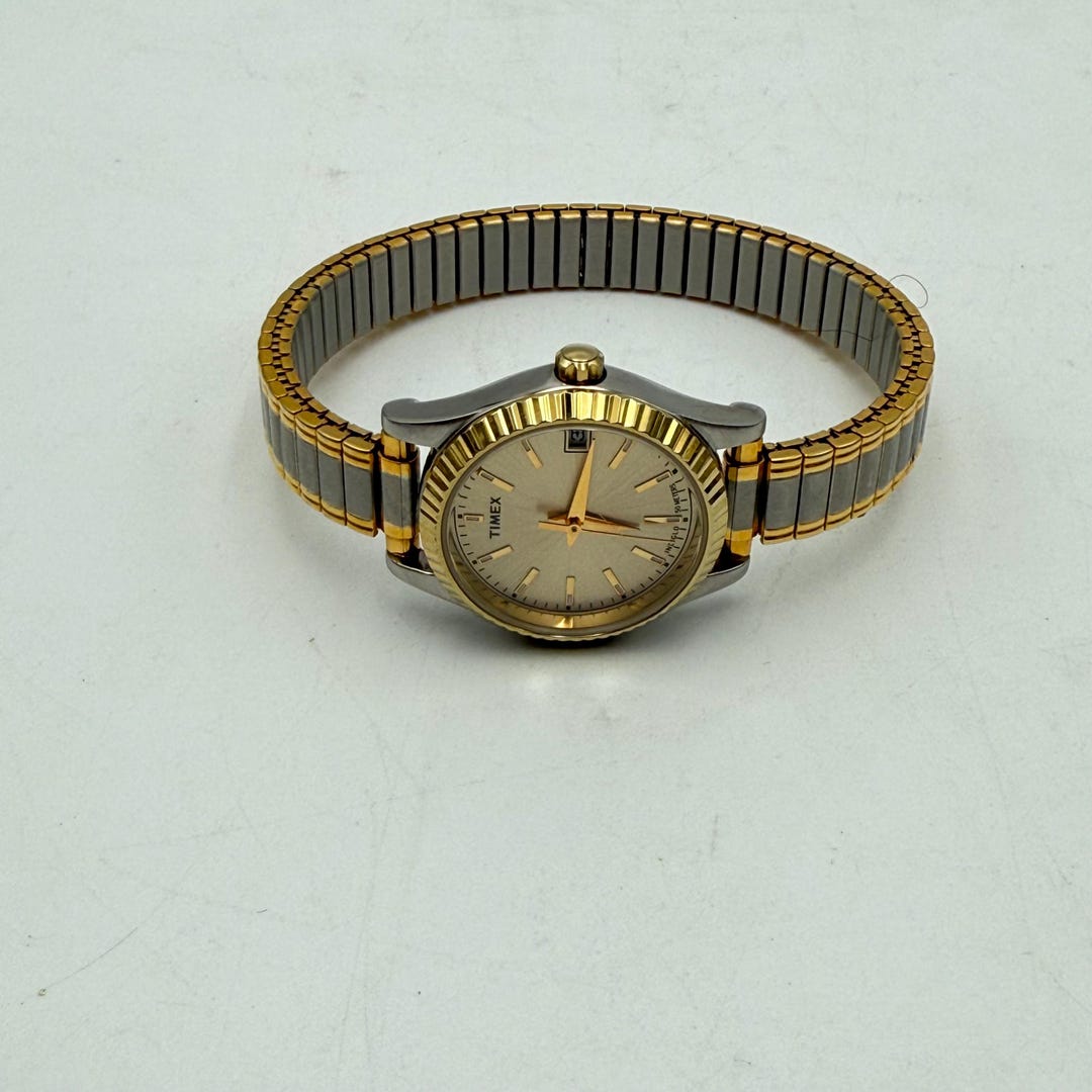 Vintage Timex T2M828, CR1216 CELL Women's Watch, Indiglo Silver & Gold ...