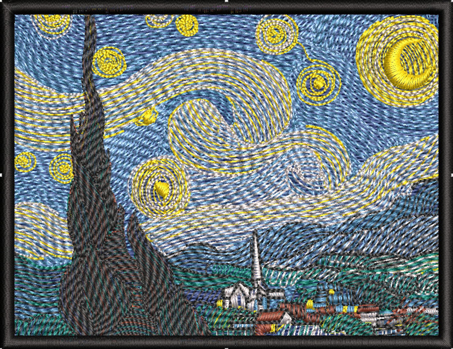 Vincent Van Gogh "the Starry Night" Machine Embroidery File, Digital ...