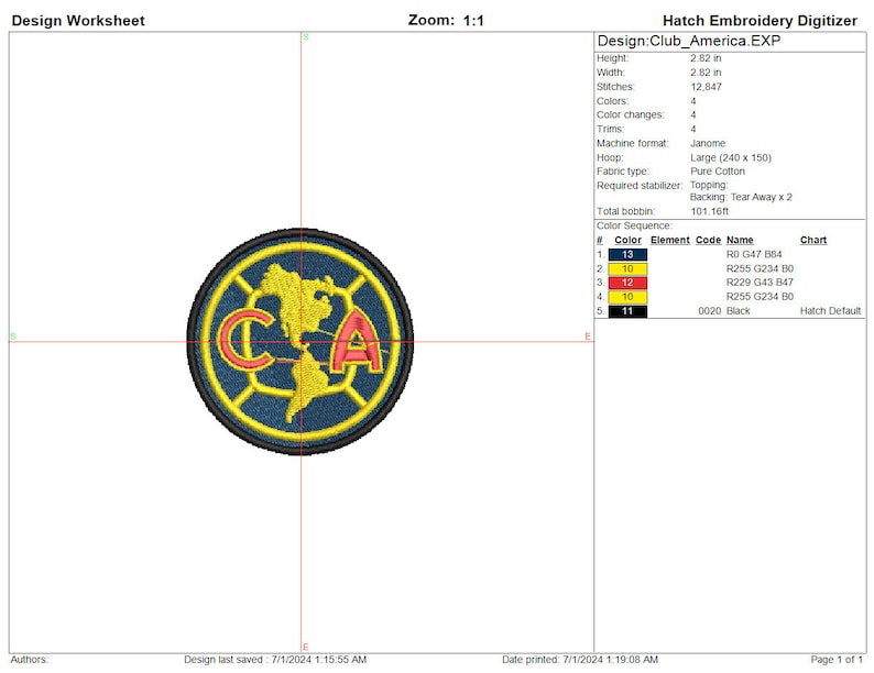 Club America Soccer Embroidery Final, Digital File, Instant Download - Etsy