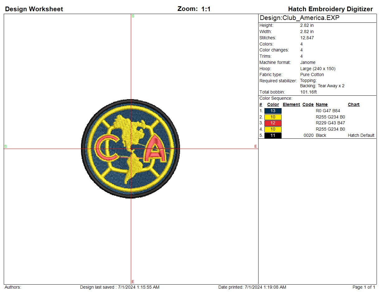 Club America Soccer Embroidery Final, Digital File, Instant Download - Etsy