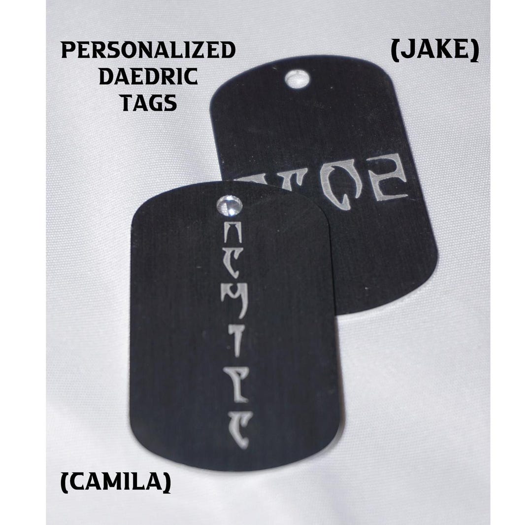 Personalized Daedric Tags | Daedra | Skyrim | Customized | NCR | New ...