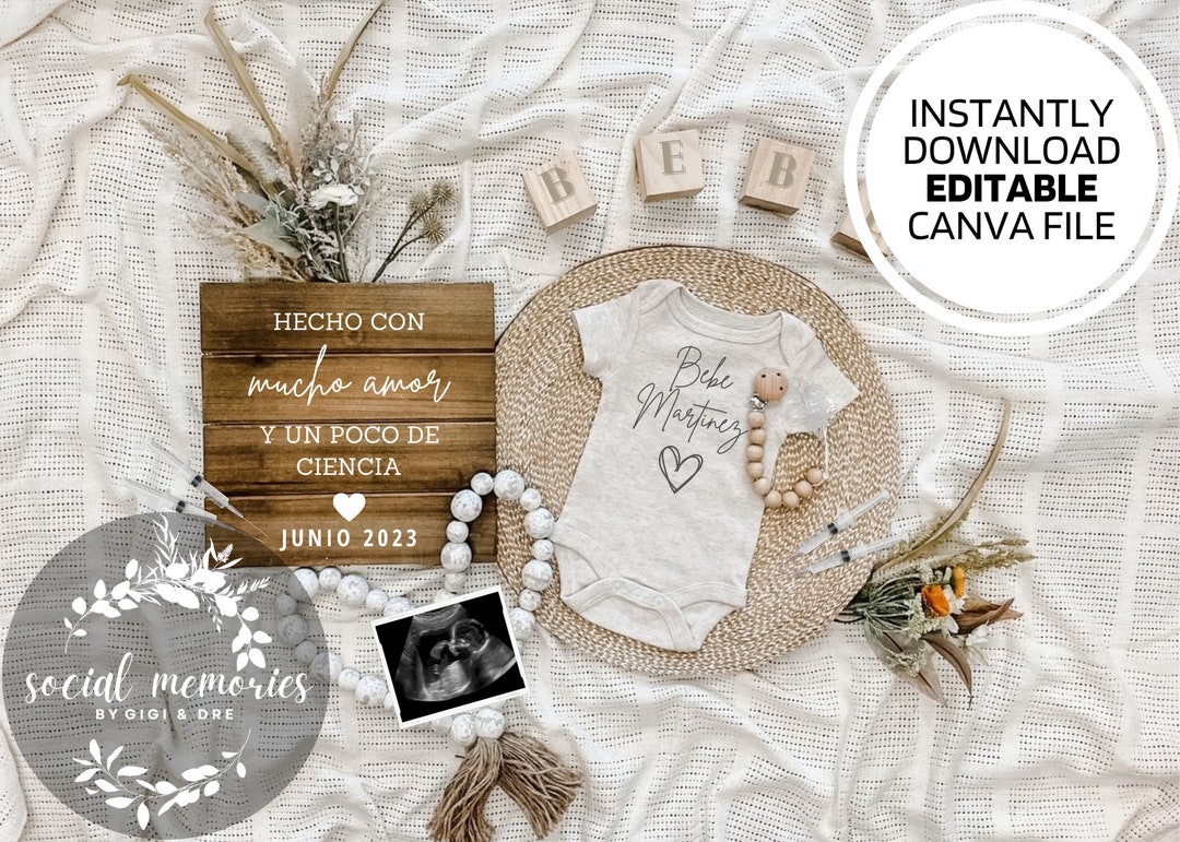 Anuncio De Embarazo Bebe FIV | Boho Baby Reveal | IVF Pregnancy ...