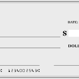 Giant Check - Fundraiser Check - Charity Check - Blank Check - Template ...
