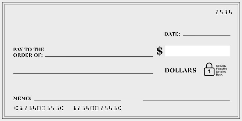 Giant Check - Fundraiser Check - Charity Check - Blank Check - Template ...