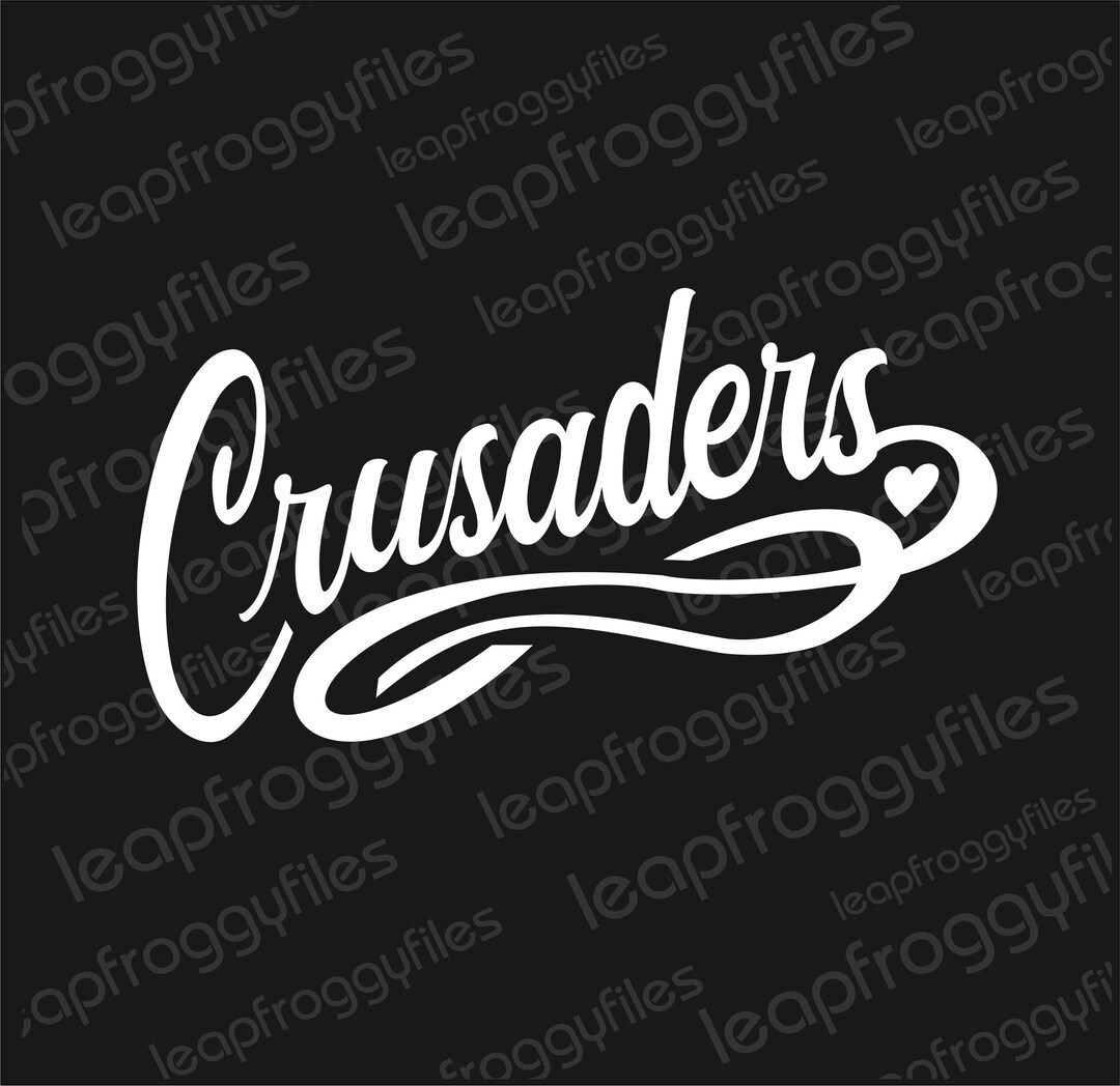 Crusaders Mascot Swirly Design crusaders School Mascot lady Crusaders