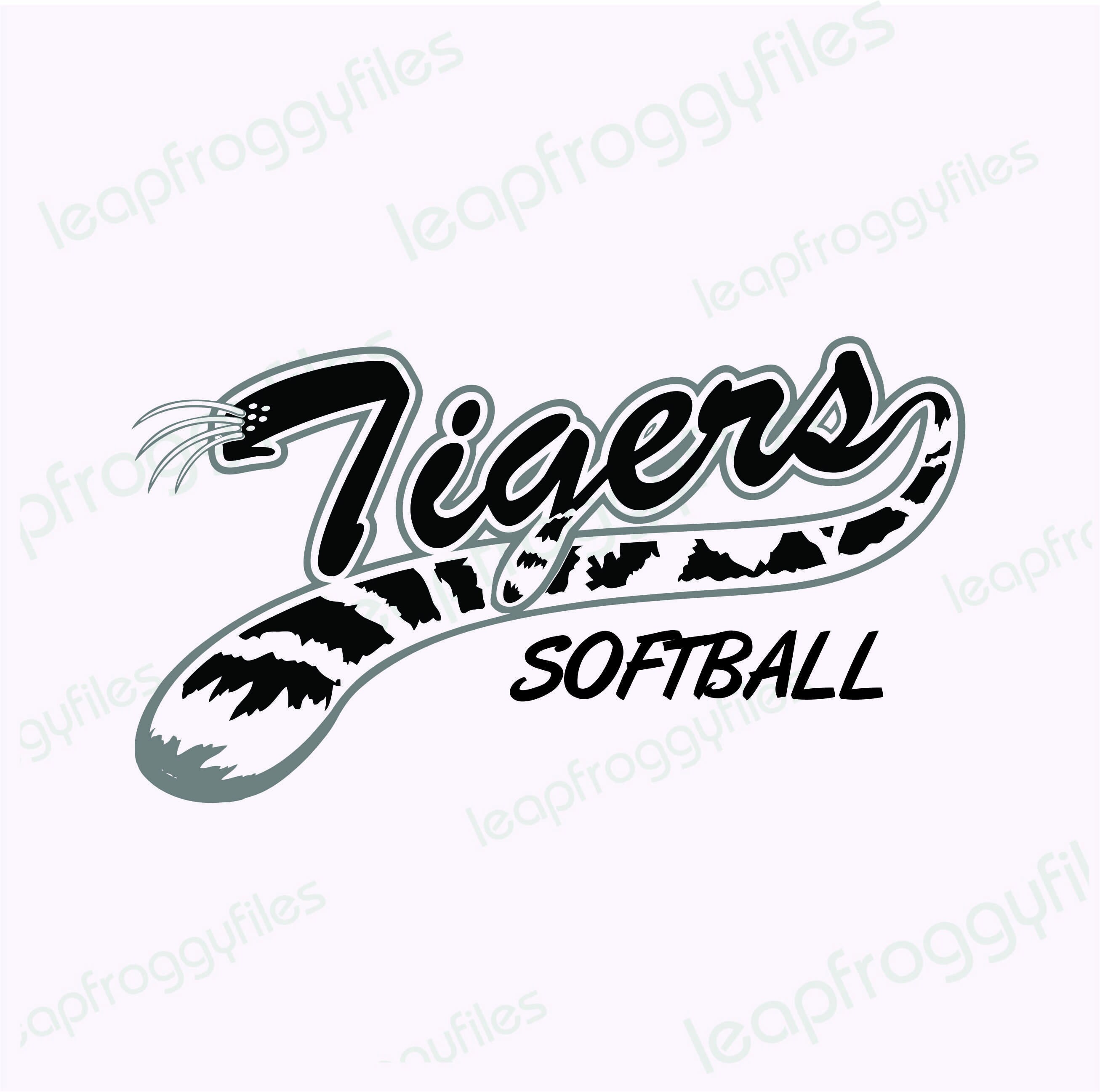 Tigers Softball With Swoosh Mascot/tigers Svg/tiger Baseball Team ...
