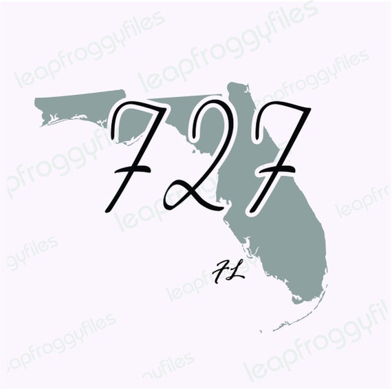 Florida Area Code 727 Area Code 727 Svg File svg Png Eps Etsy