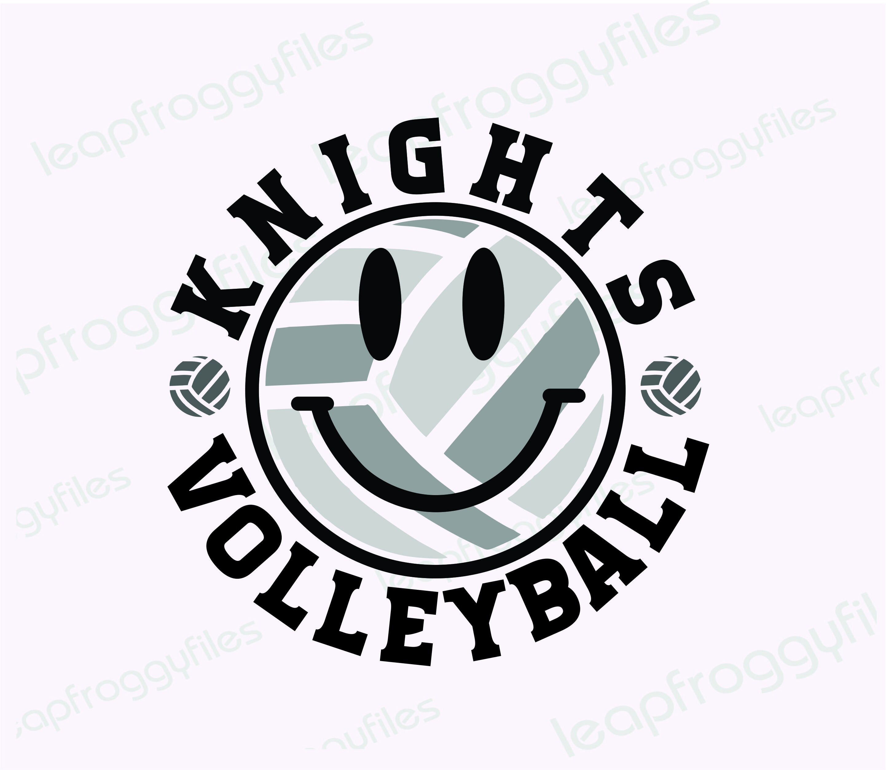 Knights Volleyball Smiley Face Svg/smiley Face Volleyball for Knights ...