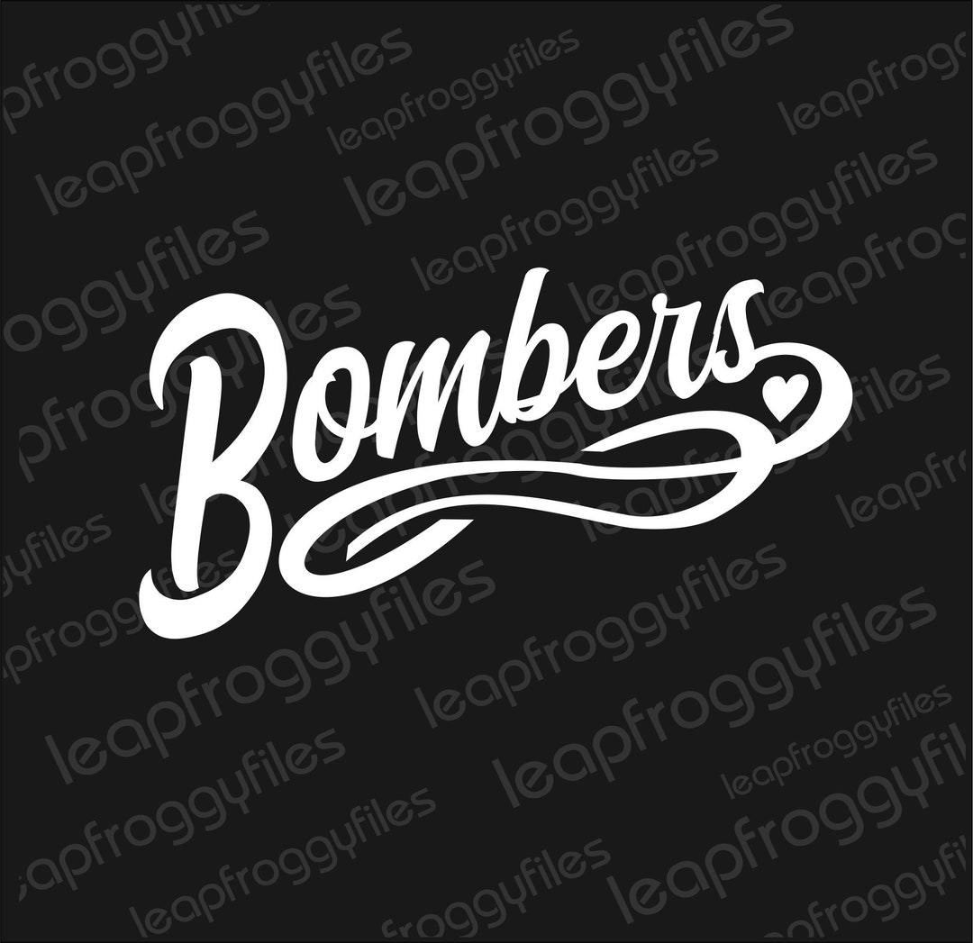 Bombers Mascot Swirly Design/bombers School Mascot/bombers Travel Ball ...