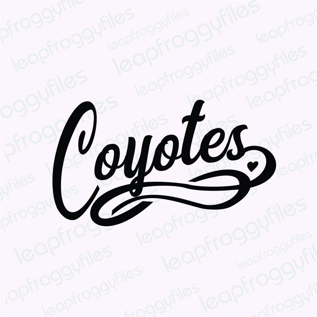 Coyotes Mascot Swirly Design/coyotes School Mascot/coyotes Travel Ball ...