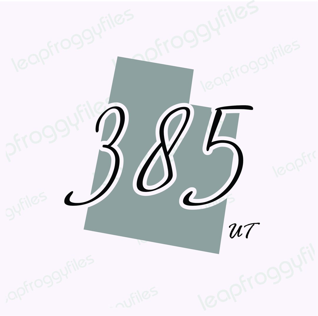 Utah Area Code 385 Area Code 385 Svg File svg Png Eps Dxf utah Etsy