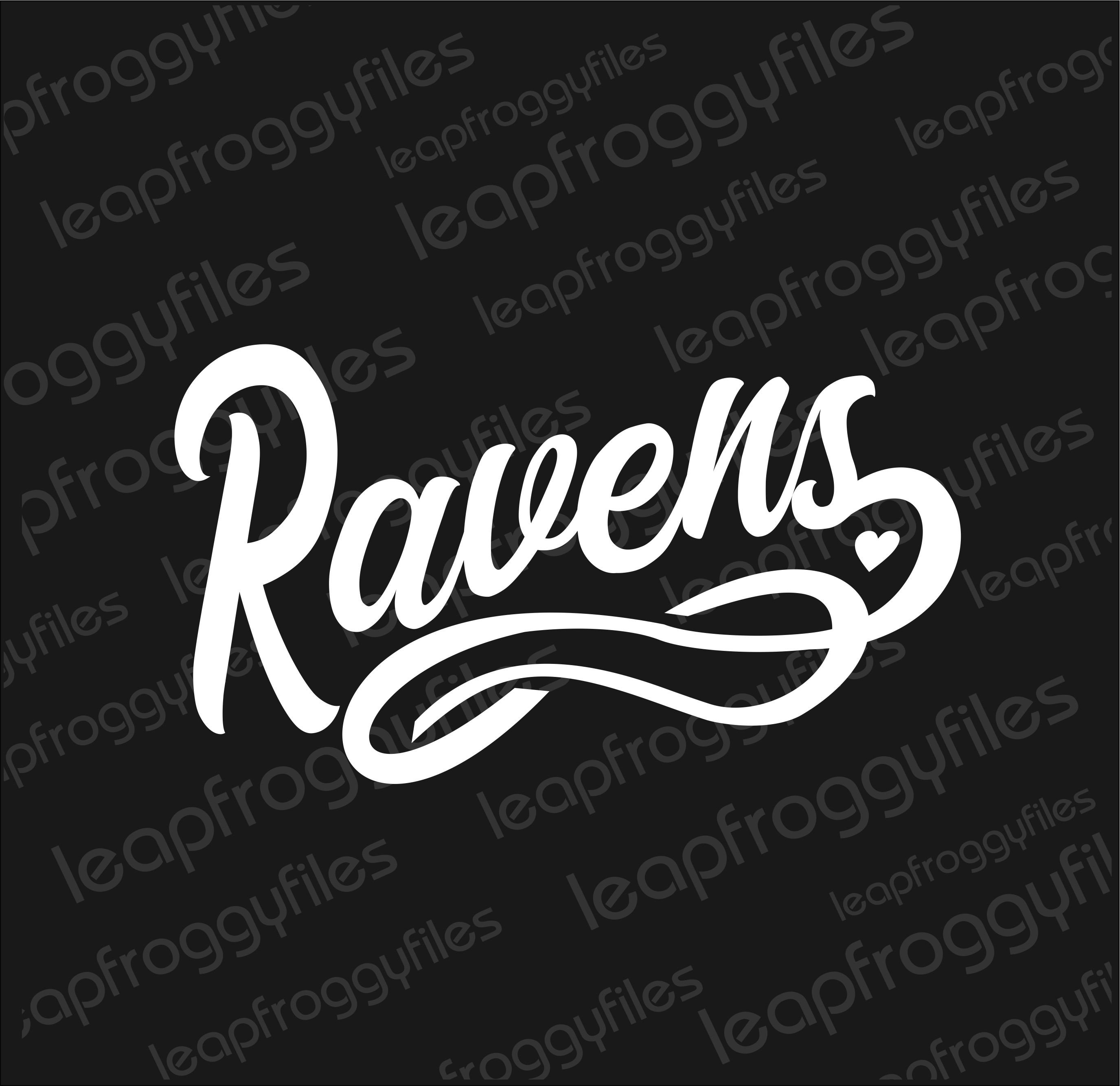 Ravens Mascot Swirly Design/ravens School Mascot/ravens Travel Ball ...