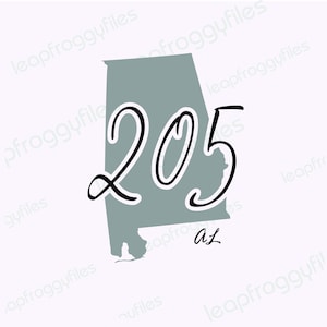 Alabama Area Code 205 Svg File/svg Png Eps Dxf/alabama State Shirt File ...