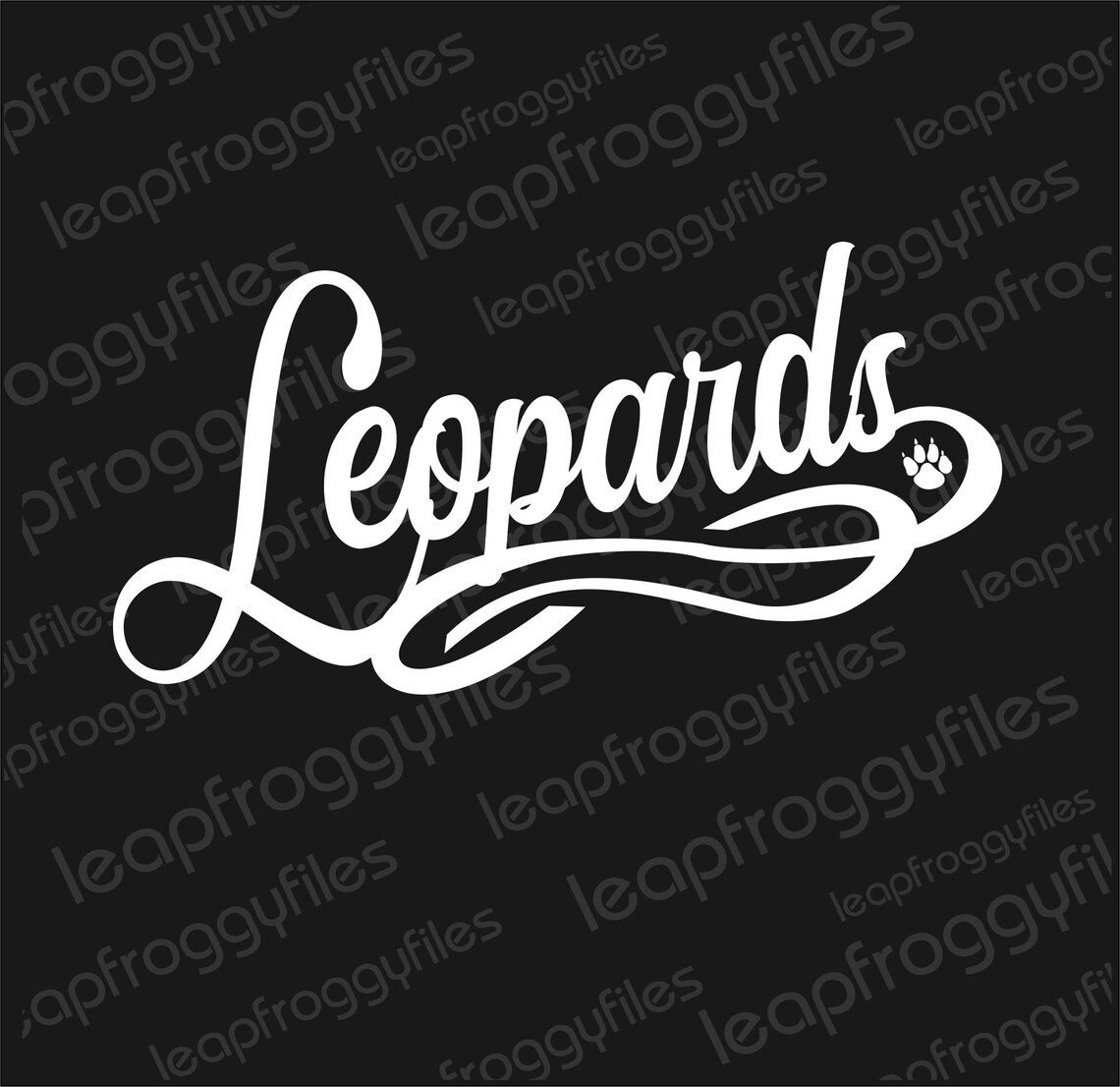 Leopards Mascot Swirly Design/leopard School Mascot/leopard Travel Ball ...