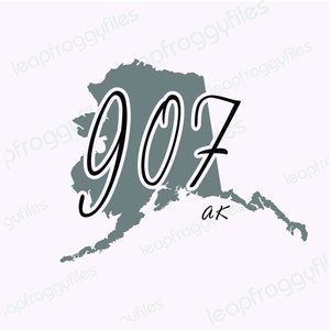 Alaska Area Code 907 Svg File/svg Png Eps Dxf/alaska State Shirt File ...