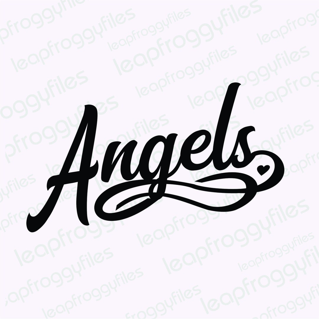 Angels Mascot Swirly Design/angels School Mascot/angels Travel Ball ...