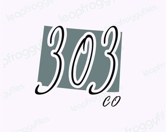 Area Code 303 File | Etsy