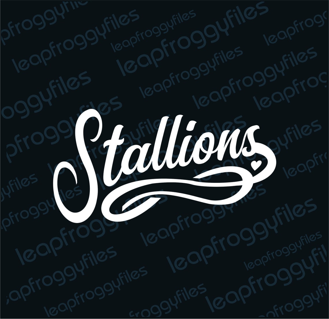 Stallions Mascot Swirly Design/stallions School - Etsy