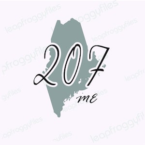 Maine Area Code 207 Area Code 207 Svg File/svg Png Eps Dxf/maine State ...