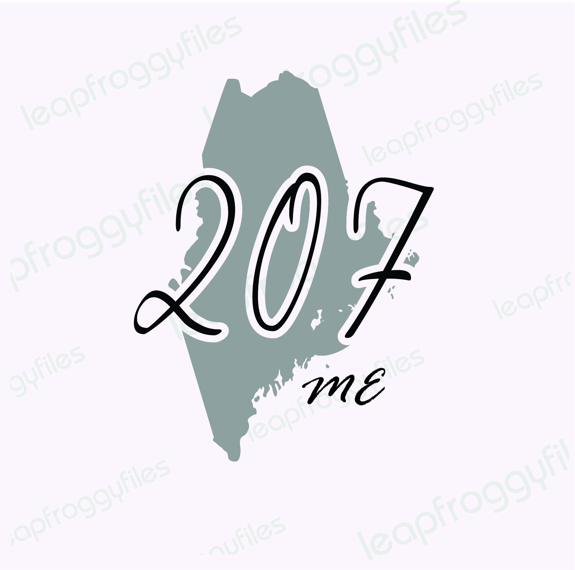 Maine Area Code 207 Area Code 207 Svg File/svg Png Eps Dxf/maine State ...