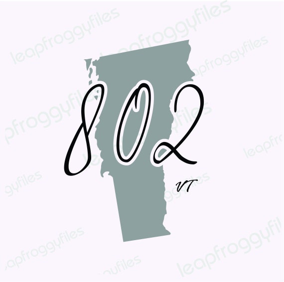 Vermont Area Code 802 Area Code 802 Svg File/svg Png Eps | Etsy