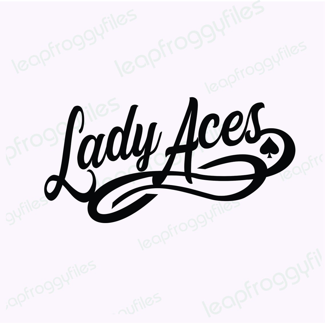 Lady Aces Mascot Swirly Design/lady Aces School Mascot/lady Aces Travel ...
