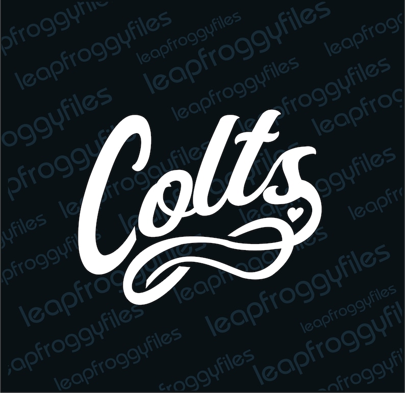 Colts Mascot Swirly Design/colts School Mascot/colts Travel Ball Team ...