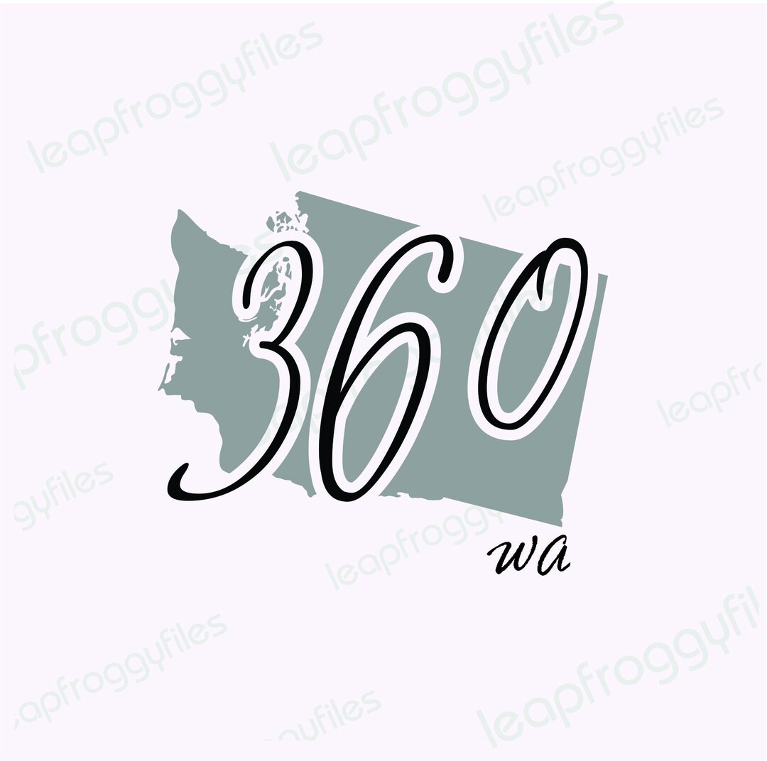 Washington Area Code 360 Area Code 360 Svg File/svg Png Eps Dxf ...