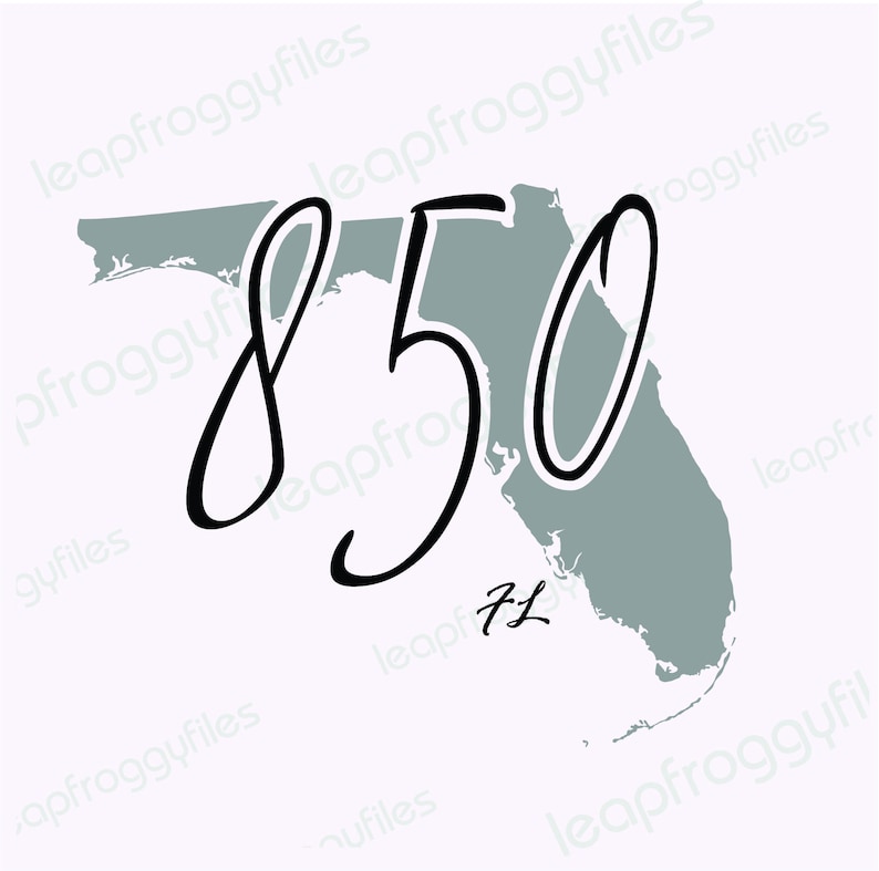 Florida Area Code 850 Area Code 850 Svg File/svg Png Eps Dxf/florida ...