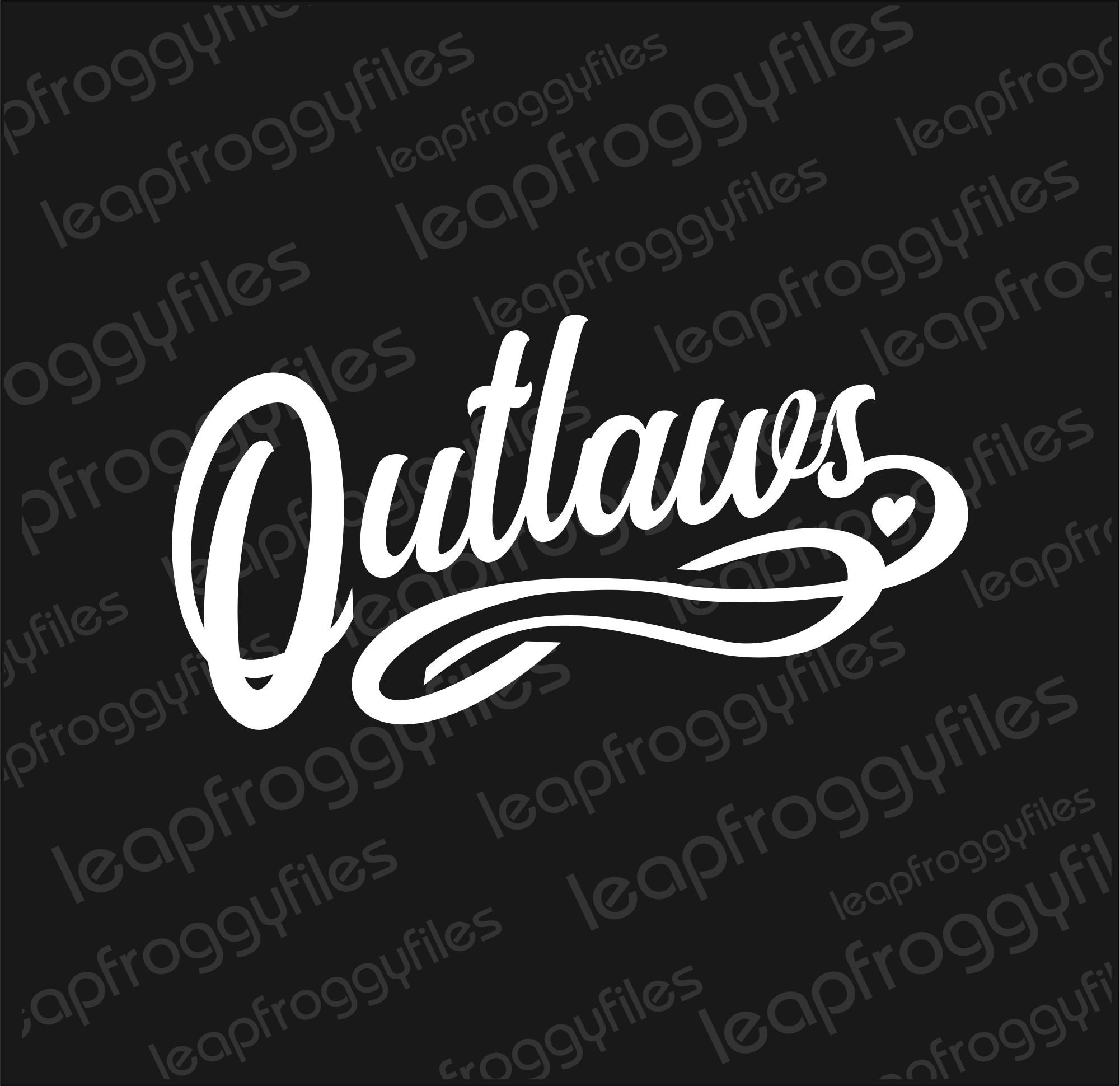 Outlaws Mascot Swirly Design/outlaws School Mascot/outlaws Travel Ball ...