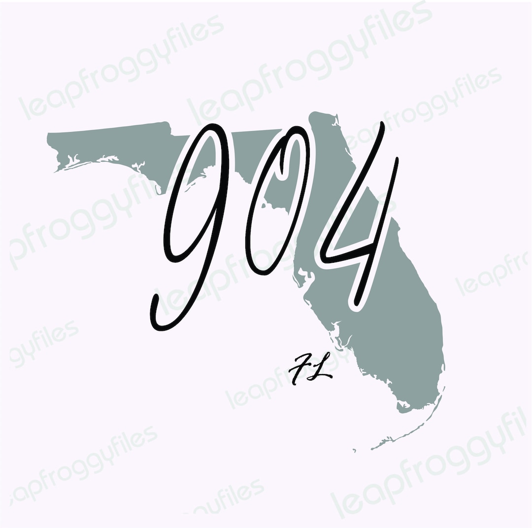 Florida Area Code 904 Area Code 904 Svg File/svg Png Eps Dxf/florida State Shirt File - Etsy