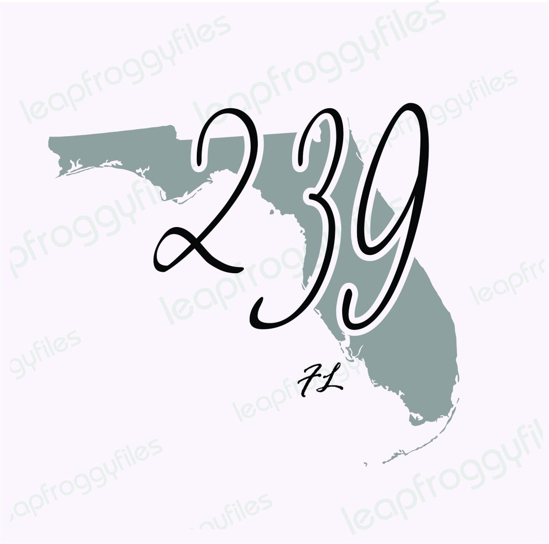 Florida Area Code 239 Area Code 239 Svg File/svg Png Eps Dxf/florida ...