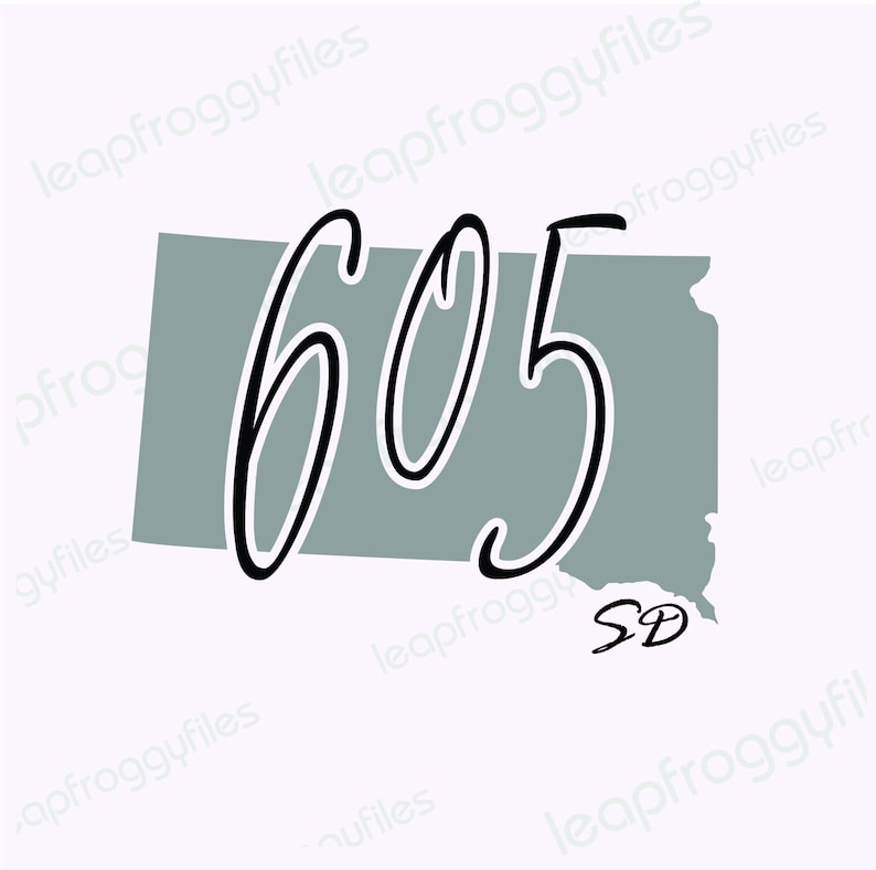 South Dakota Area Code 605 Area Code 605 Svg File/svg Png Eps Dxf/south ...
