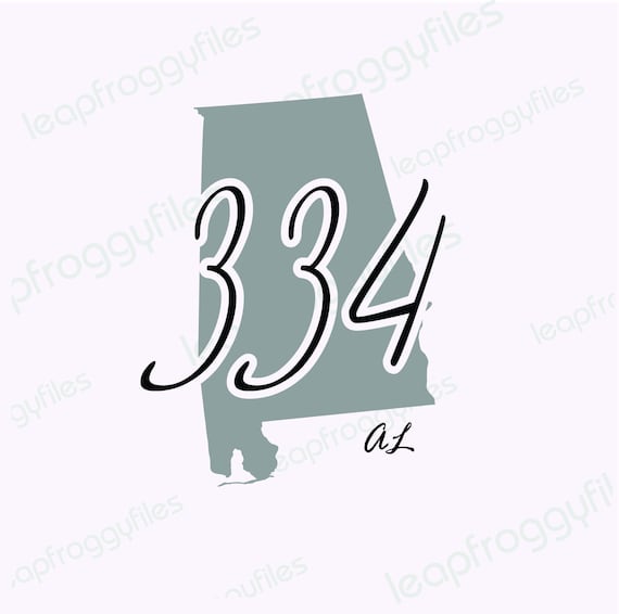 Alabama Area Code 334 Svg File/svg Png Eps Dxf/alabama State | Etsy
