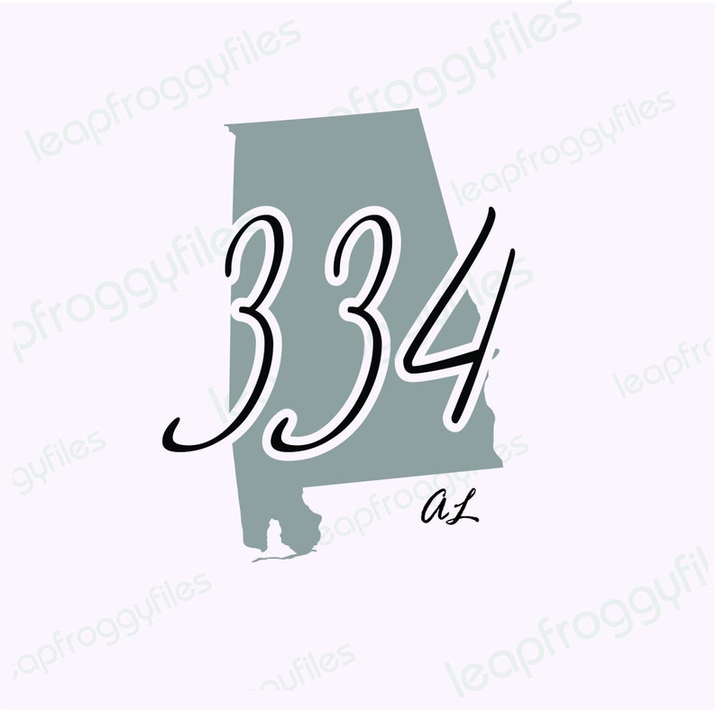 Alabama Area Code 334 Svg File/svg Png Eps Dxf/alabama State Shirt File ...