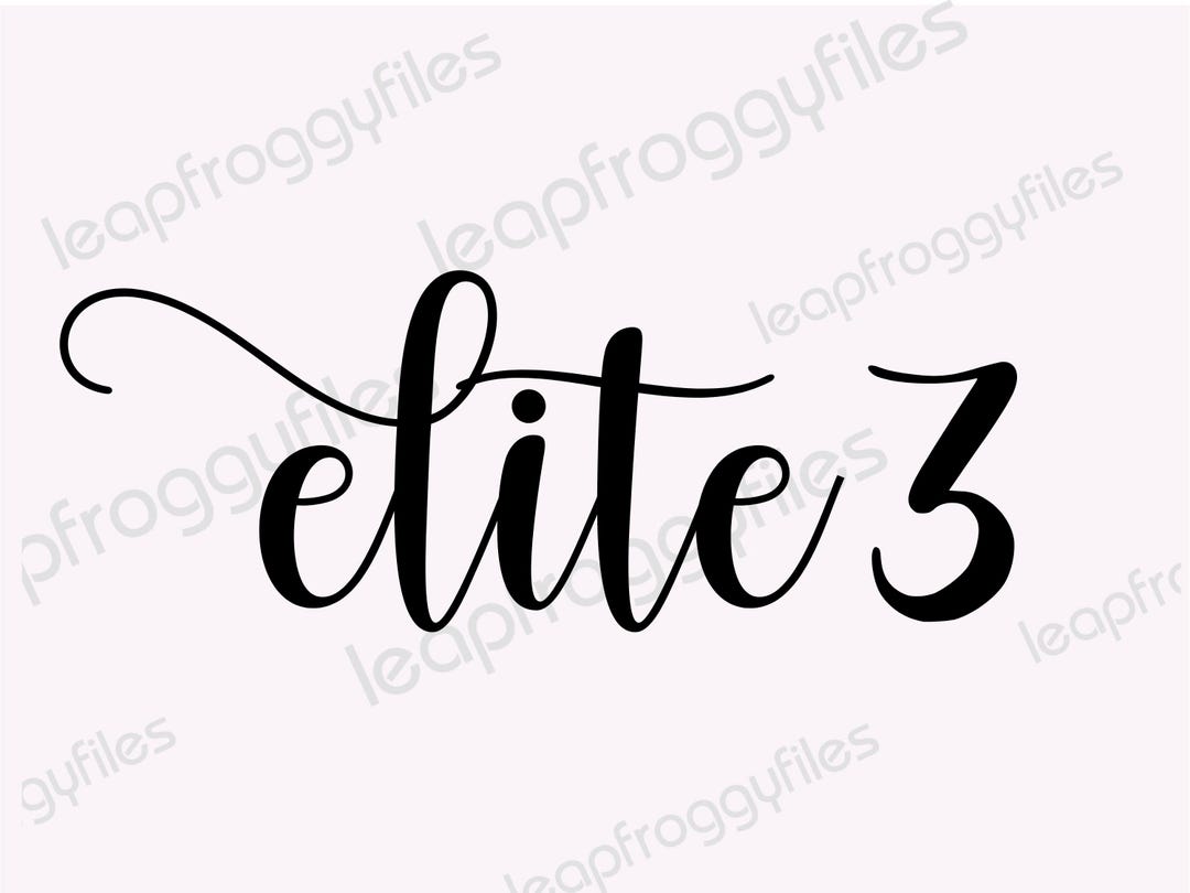 Elite 3 Mascot Swirly Design/elite School Mascot/elite Travel Ball Team ...