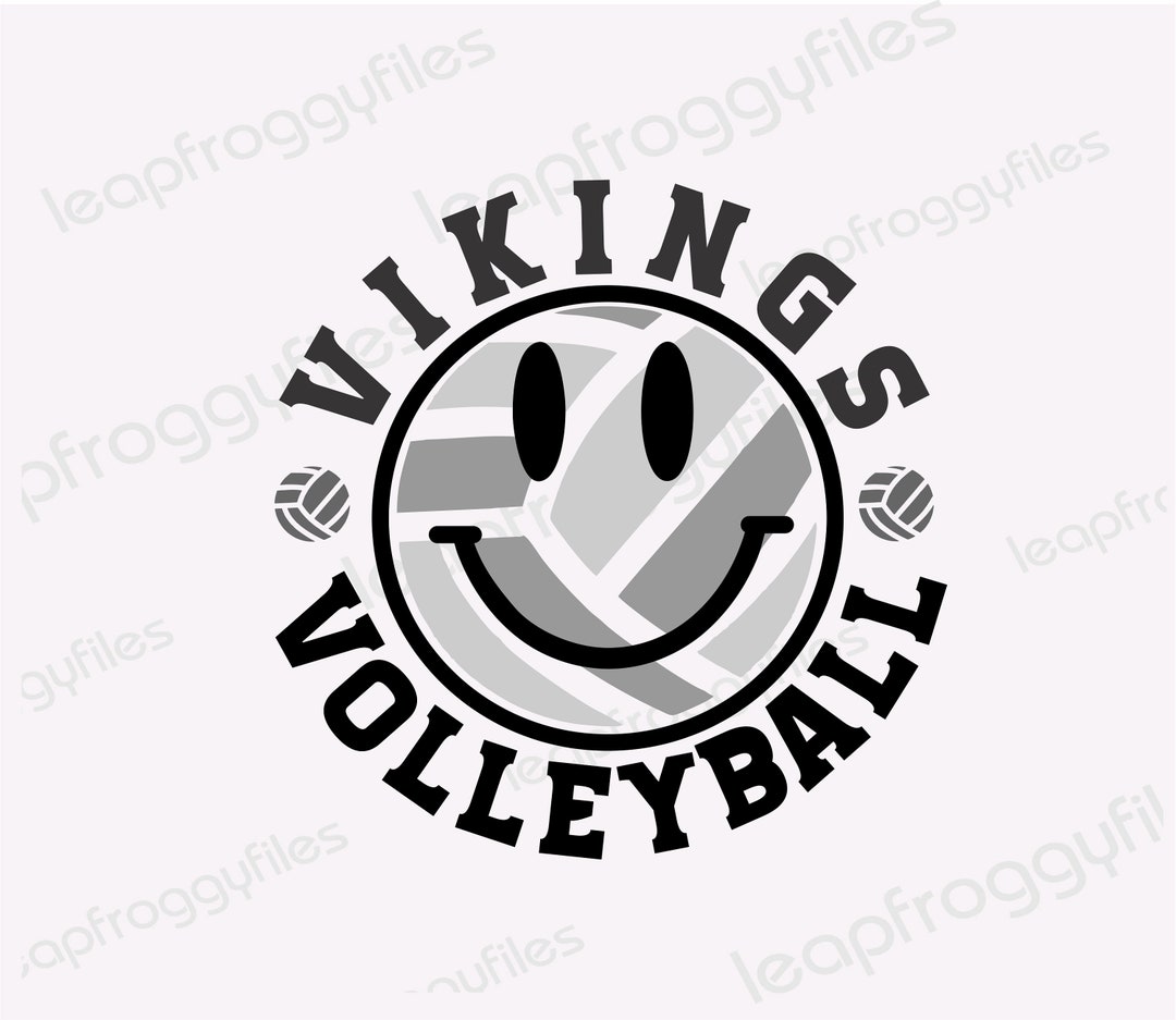 Vikings Volleyball Smiley Face Svg/smiley Face Volleyball for Vikings ...