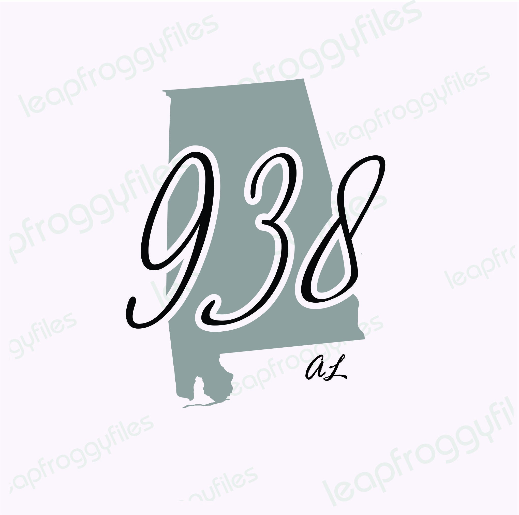 Alabama Area Code 938 Svg File/svg Png Eps Dxf/alabama State Shirt File ...