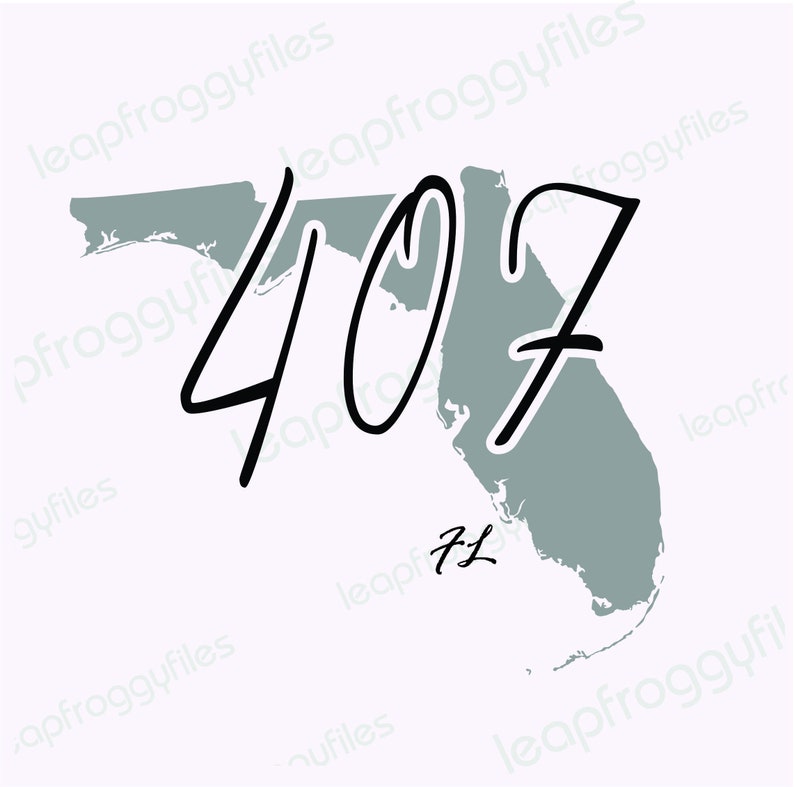 Florida Area Code 407 Area Code 407 Svg File/svg Png Eps Dxf/florida ...