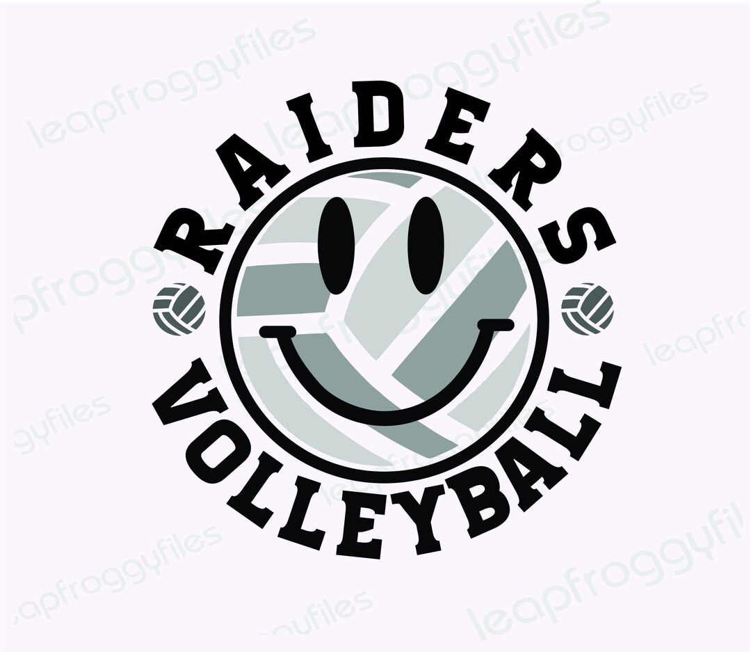 Raiders Volleyball Smiley Face Svg/smiley Face Volleyball for Raiders ...
