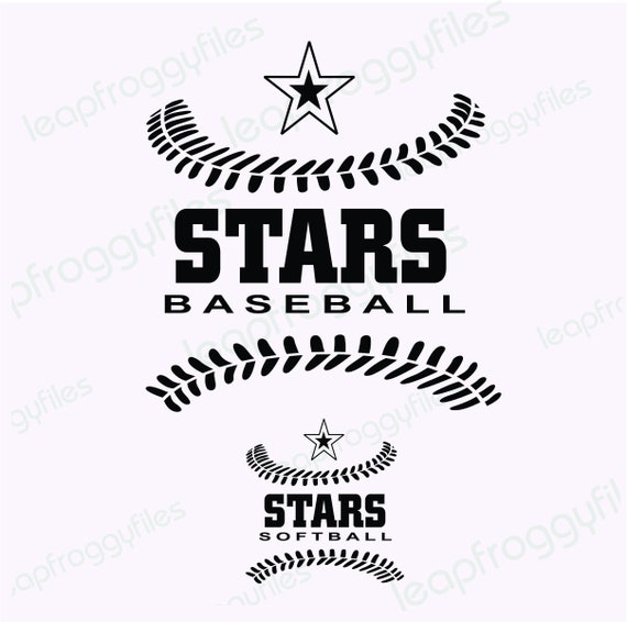 STARS Baseball Softball Stitches Svg File/stars Mascot for | Etsy